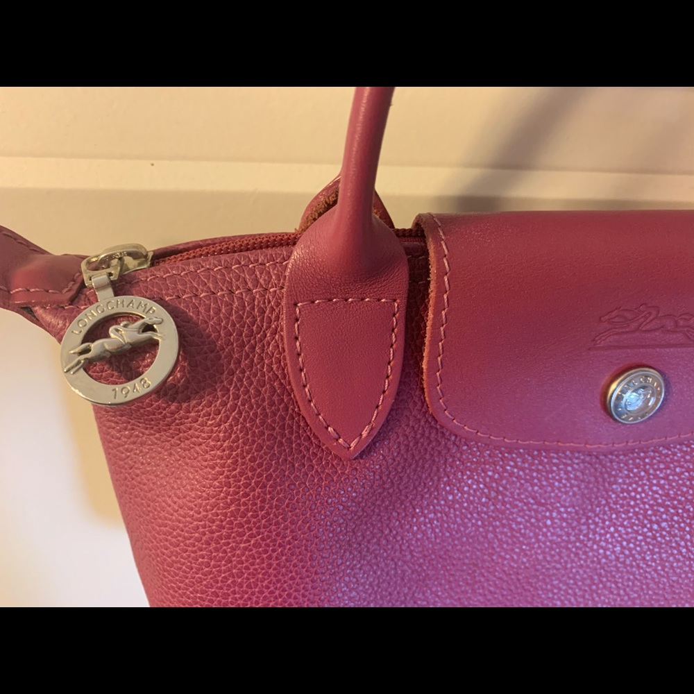 Longchamp Mini Pliage Leather Top Handles Bag - Gem